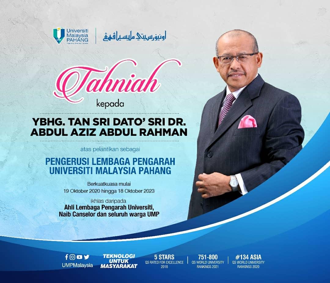Tan Sri Dato’ Sri Abdul Aziz Abdul Rahman appointed as Chairman, Board of Directors UMP | UMPSA News
